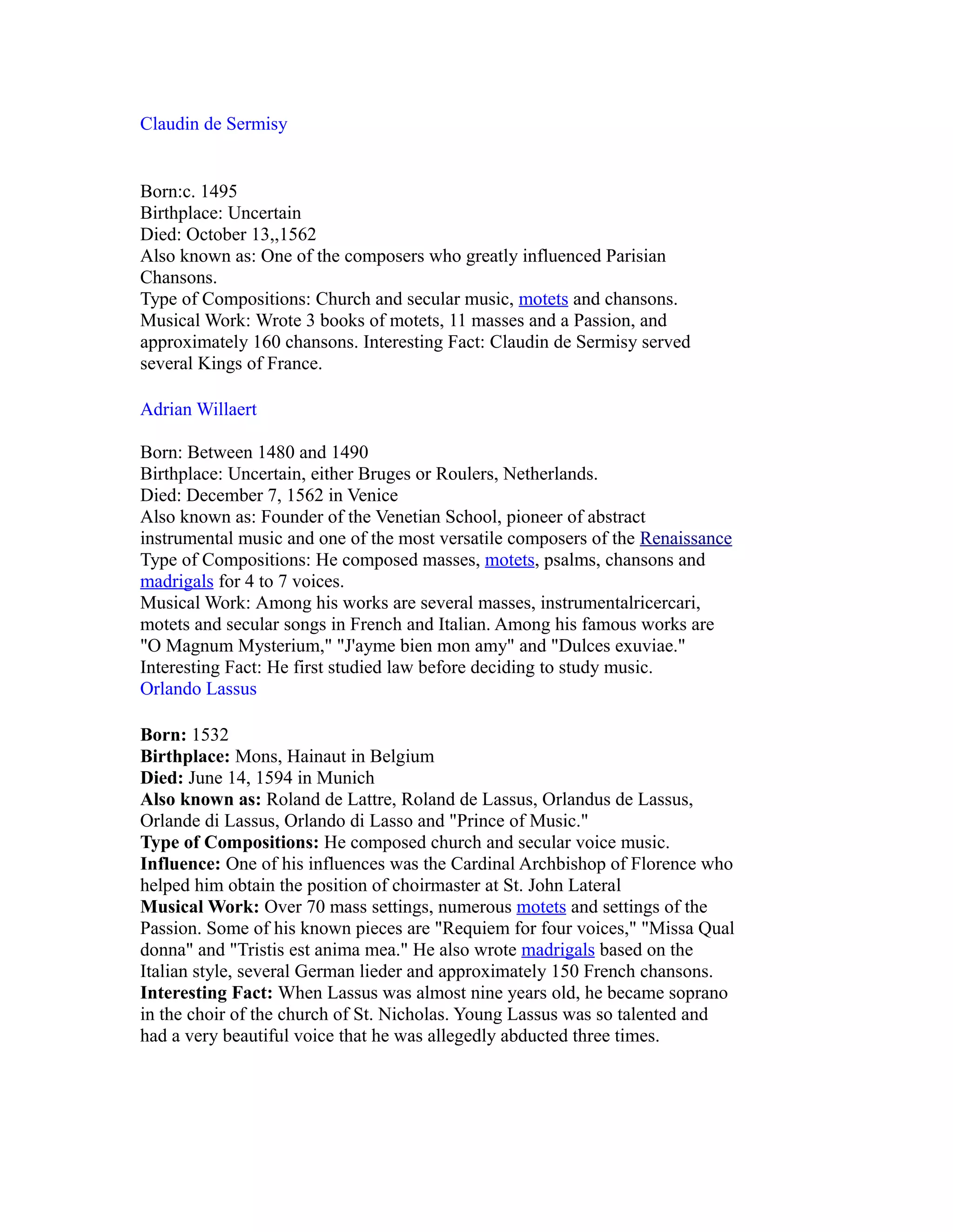 Composers of the middle ages | DOC