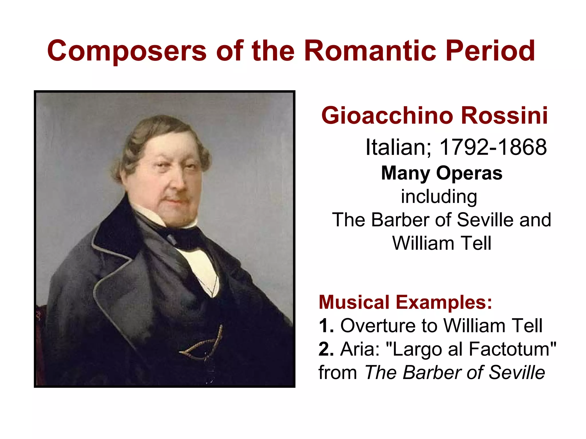 Composers of the Romantic Period | PPT