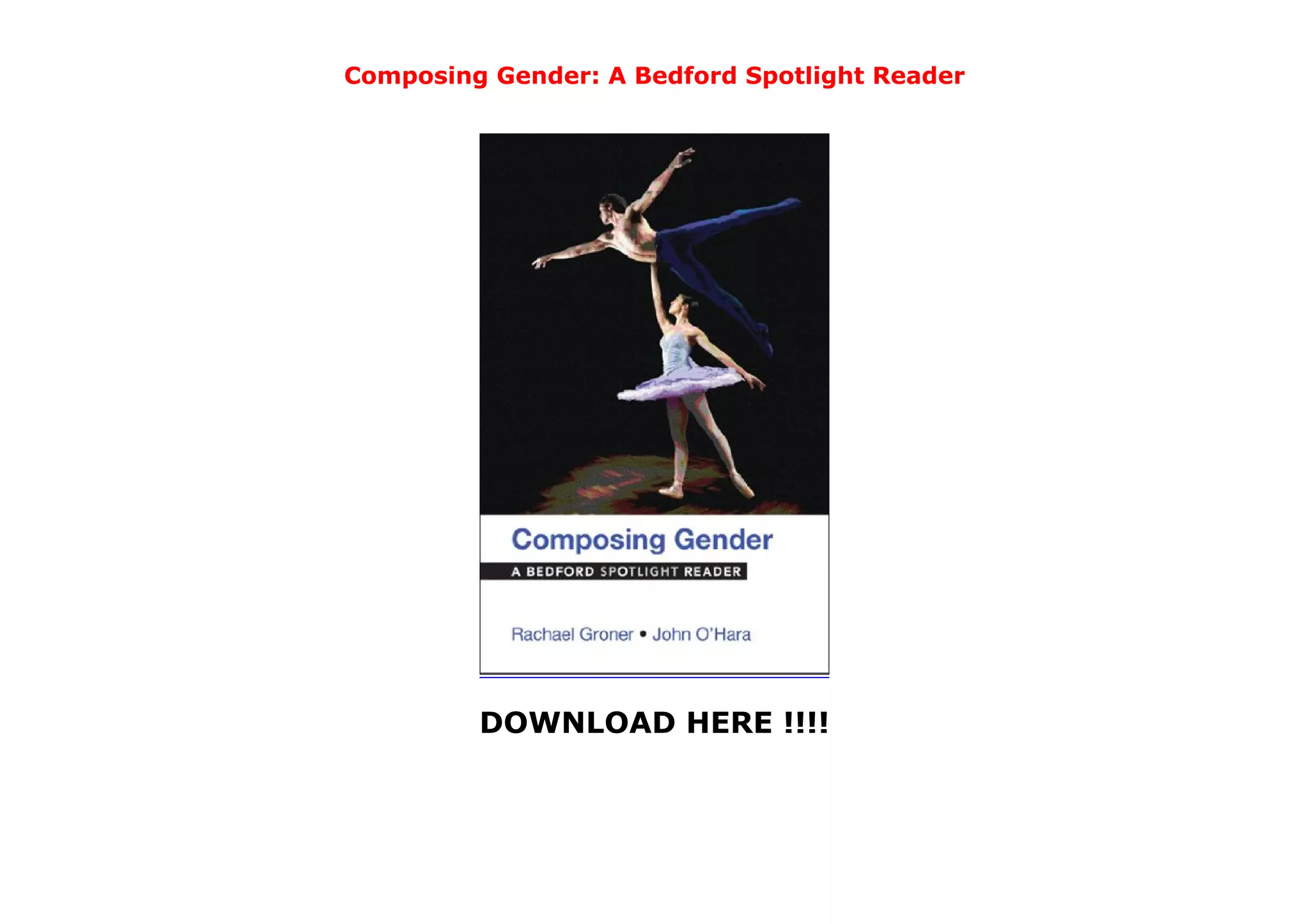 Composing Gender: A Bedford Spotlight Reader | PPT