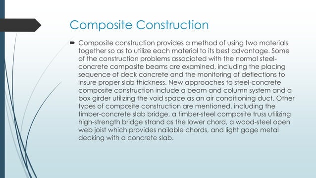 Composite Construction Method for Engineering and Architecture | PDF ...