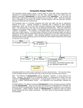 Composite Design Pattern | DOC | Programming Languages | Computing