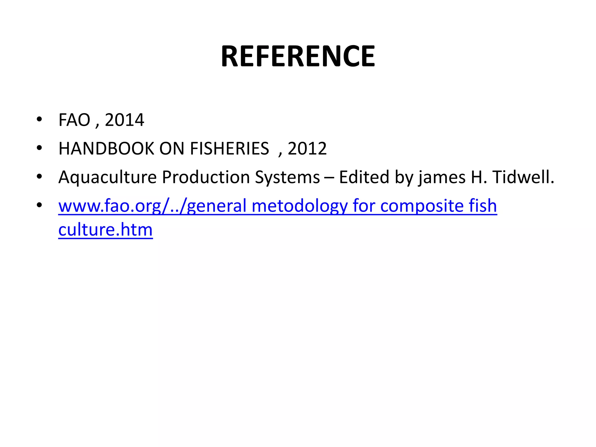 Composite fish culture system | PPTX