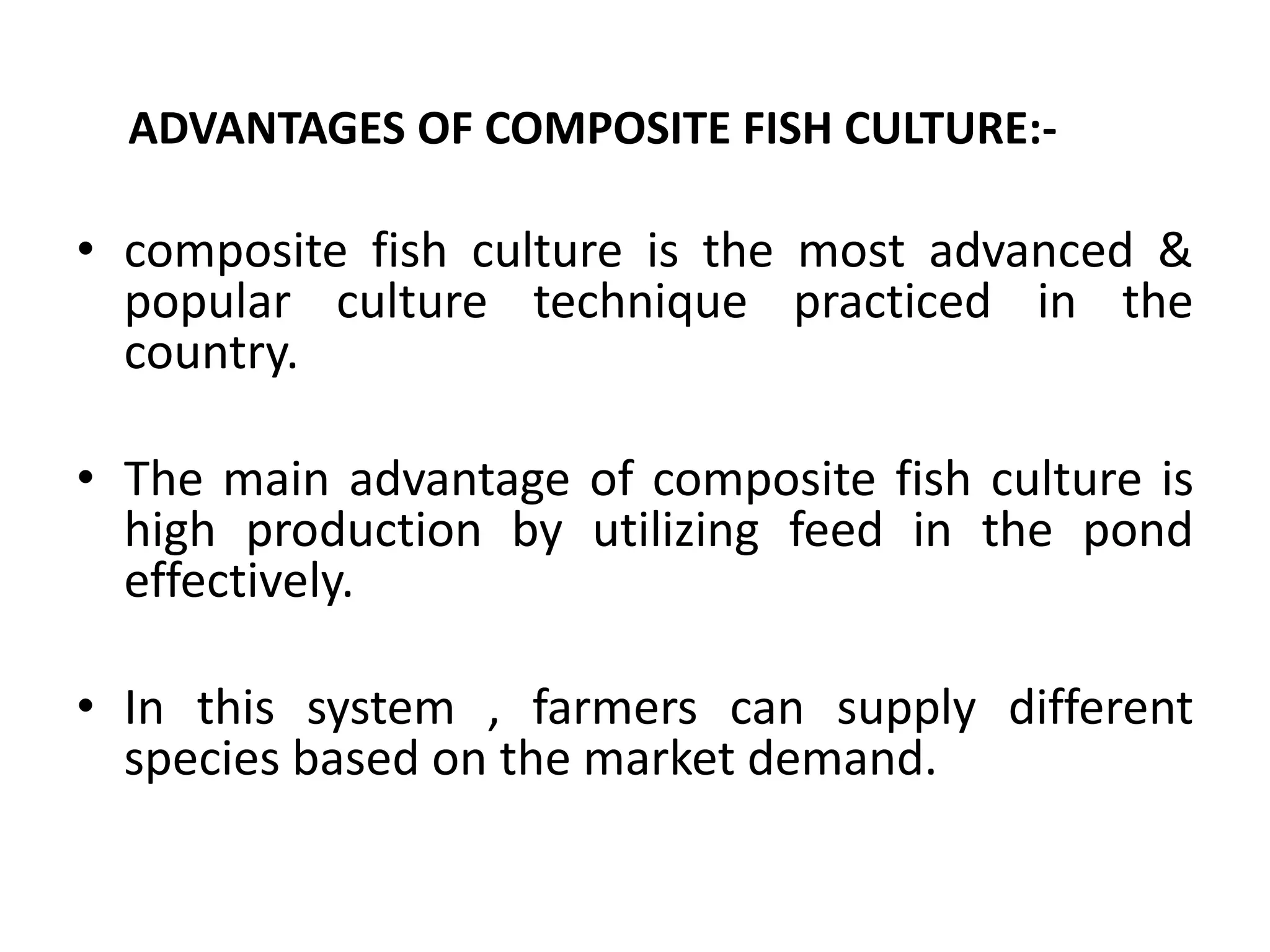 Composite fish culture system | PPTX