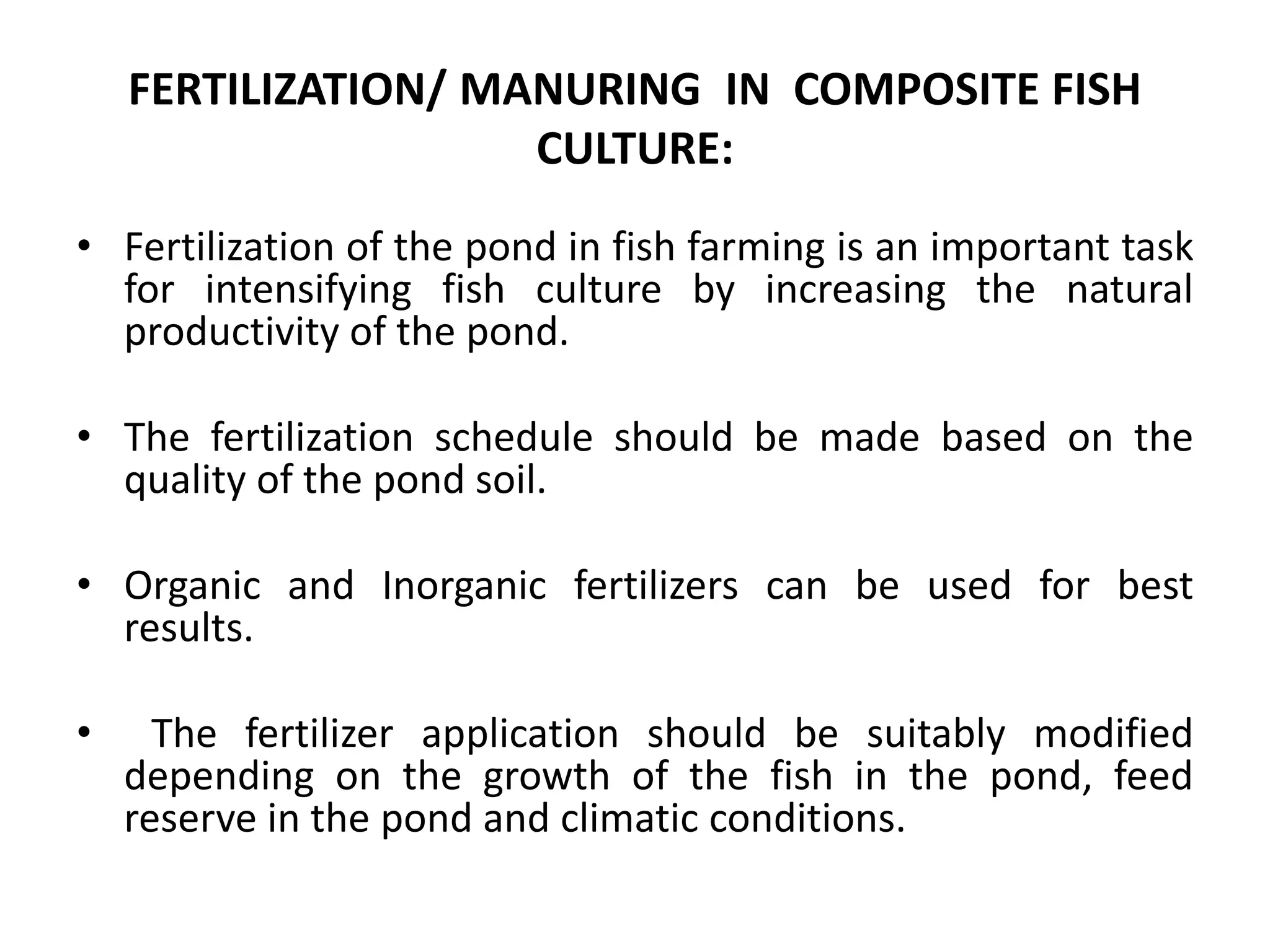 Composite fish culture system | PPTX