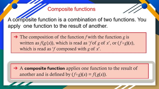 Defining of Composite functions & examples | PPT