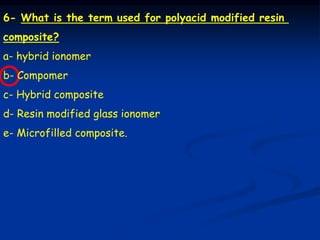composite glass ionomer MCQ.ppt