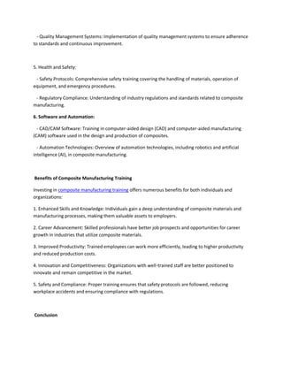 Composite Manufacturing Training: Building Skills for the Future | PDF