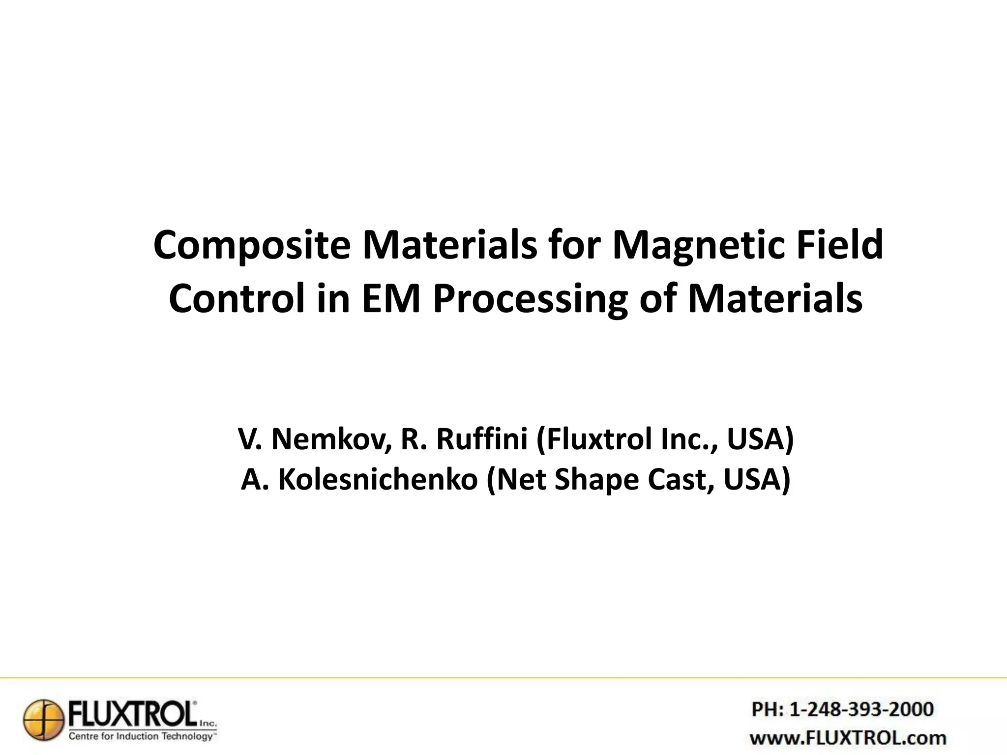 Composite Materials for Magnetic Field Control in EPM | PDF