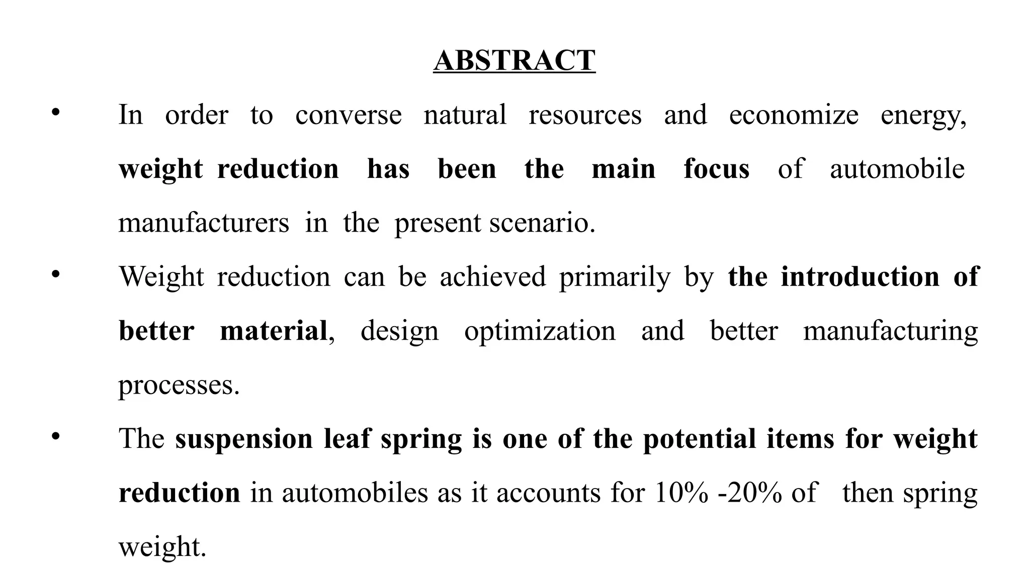 Design and fabrication of composite leaf spring | PPT