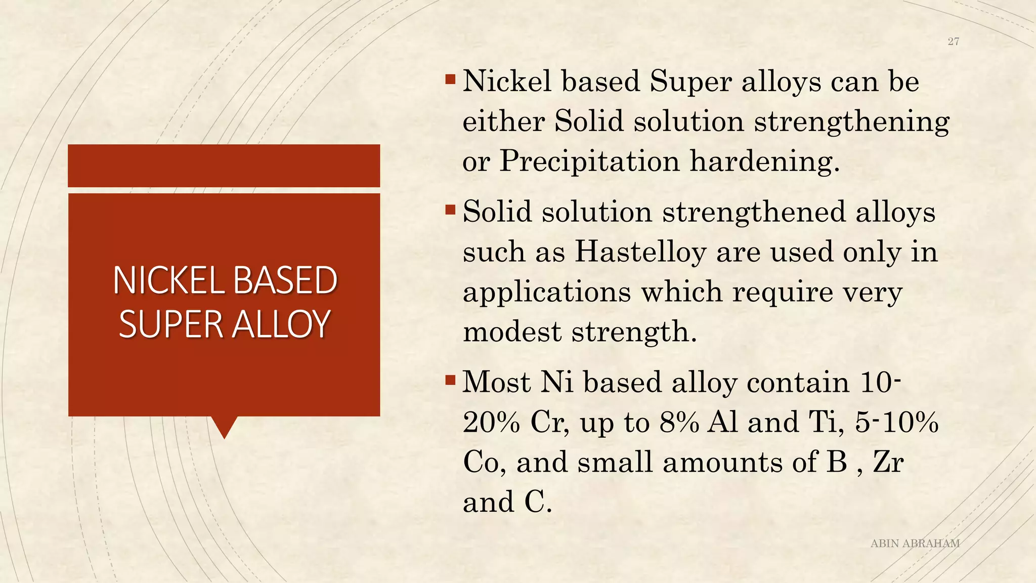 Composites and super alloys | ABIN ABRAHAM | PPTX