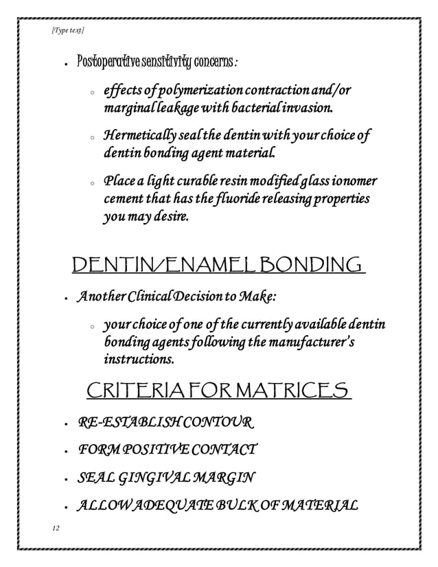 Composites For Class Ii Cavities Docx