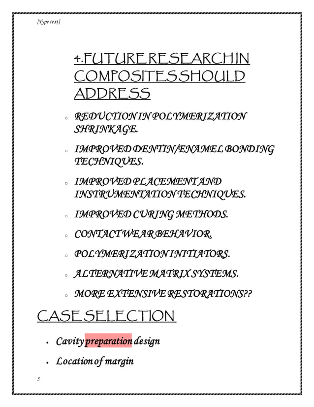 Composites For Class Ii Cavities Docx