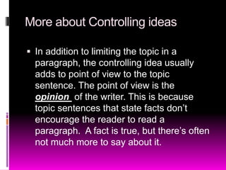 COMPOSITION 1-TOPIC SENTENCES | PPT
