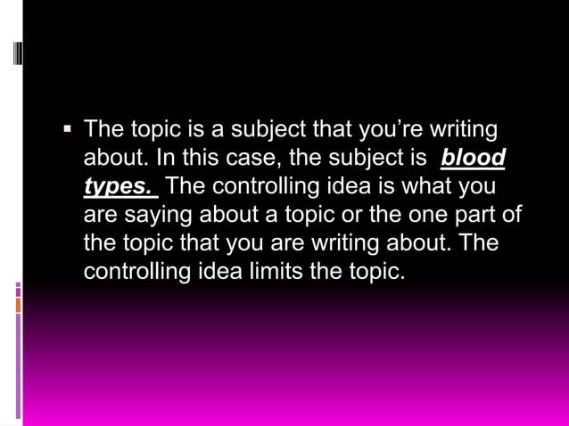 COMPOSITION 1-TOPIC SENTENCES | PPT