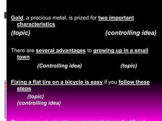 COMPOSITION 1-TOPIC SENTENCES | PPT