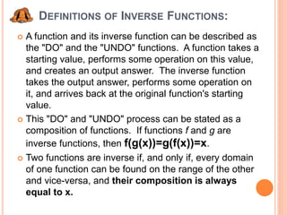 Composition and inverse of functions | PPTX