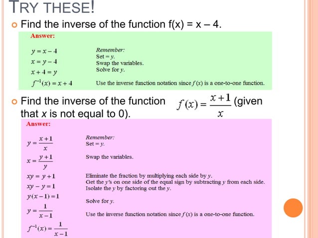 Composition and inverse of functions | PPTX | Programming Languages | Computing