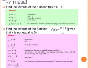 Composition and inverse of functions | PPT