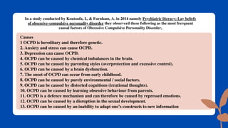 OCD - Obsessive Compulsive Disorder - Abnormal Psychology - BA Semester ...