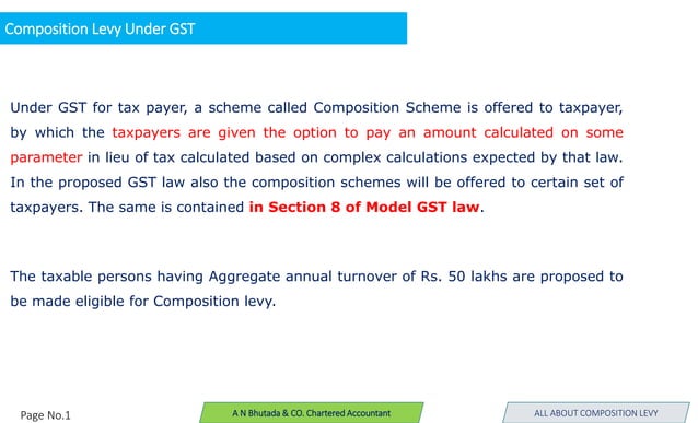 Composition levy GST ( Composition Scheme GST ) | PPTX