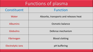 Blood Composiotion Blood Physiology | PPTX