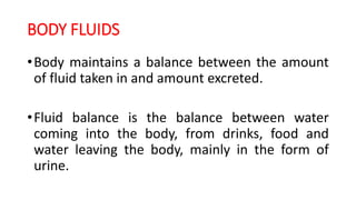 COMPOSITION OF BODY FLUIDS & MECHANISMS.pptx | Chemistry | Science