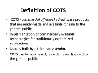 Composition of cots | PPTX | Operating Systems | Computer Software and Applications