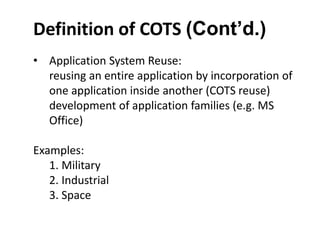 Composition of cots | PPTX | Operating Systems | Computer Software and ...