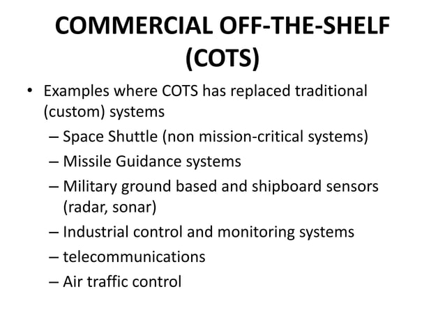 Composition of cots | PPTX | Operating Systems | Computer Software and ...