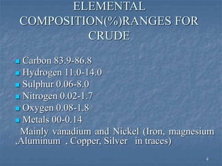 COMPOSITION OF CRUDE OILs.ppt has been given | PPT