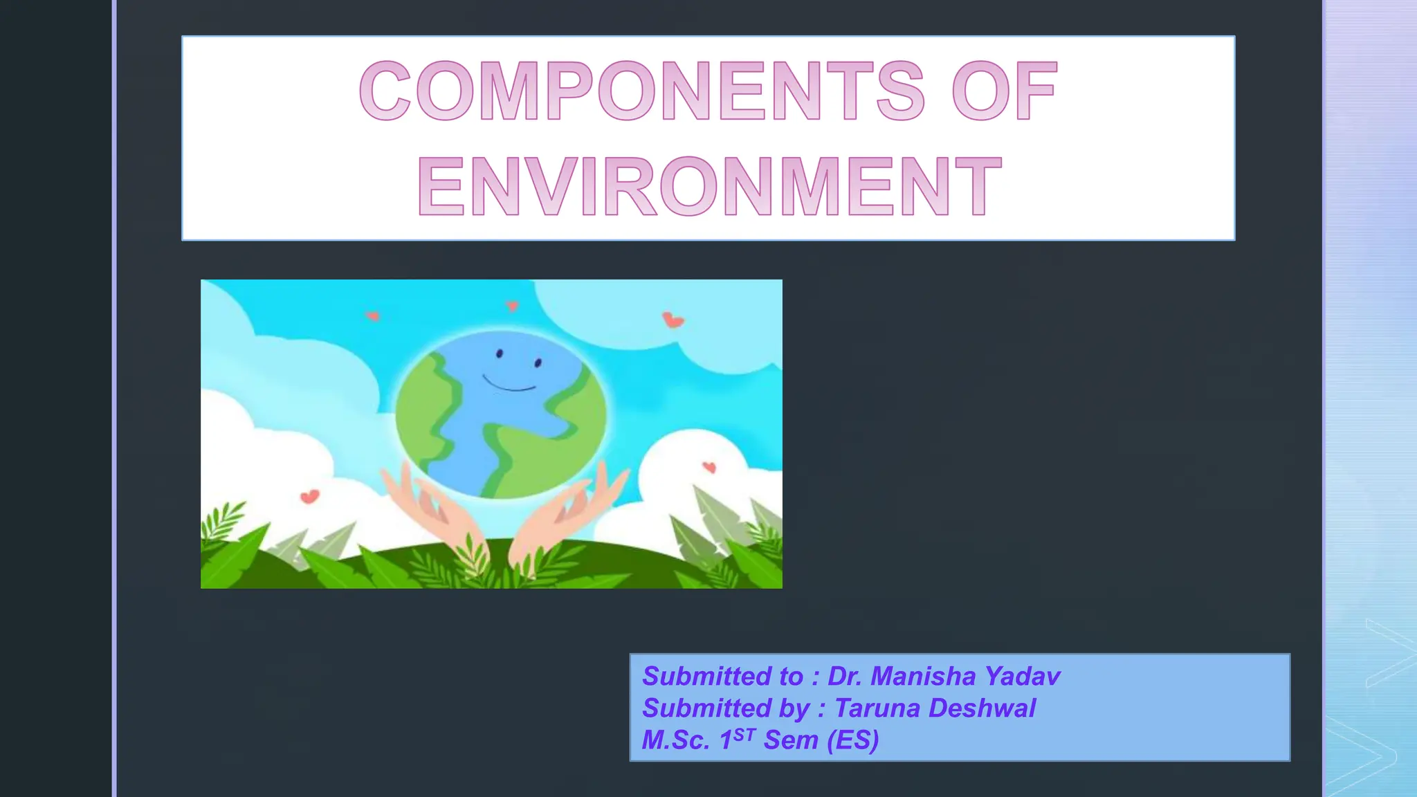 Components Of Environment - FOUR SPHERES OF EARTH | PPTX