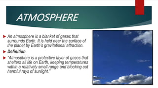Components Of Environment - FOUR SPHERES OF EARTH | PPTX