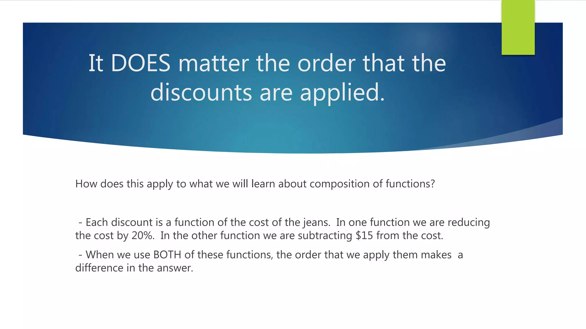 Composition of functions a basic application introduction | PPTX