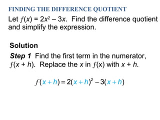 Composition Of Functions & Difference Quotient | PPT