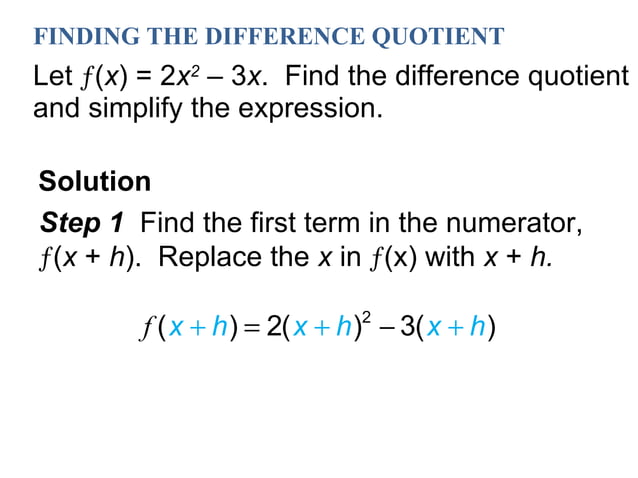 Composition Of Functions & Difference Quotient | PPT