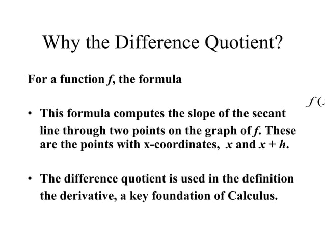 Composition Of Functions & Difference Quotient | PPT