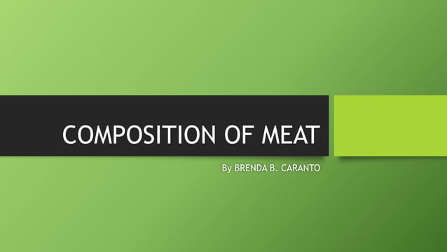 Composition of meat | PDF
