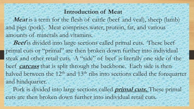 COMPOSITION OF MEAT and its their structure | PPTX