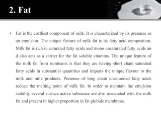 Composition of milk | PPTX