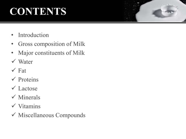 Composition of milk | PPTX