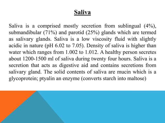 Composition of saliva | PPTX