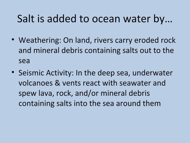 Composition of seawater | PPT | Chemistry | Science