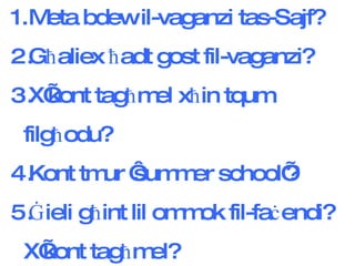 Points - Kif ghaddejt il-vaganzi tas-sajf | PPT