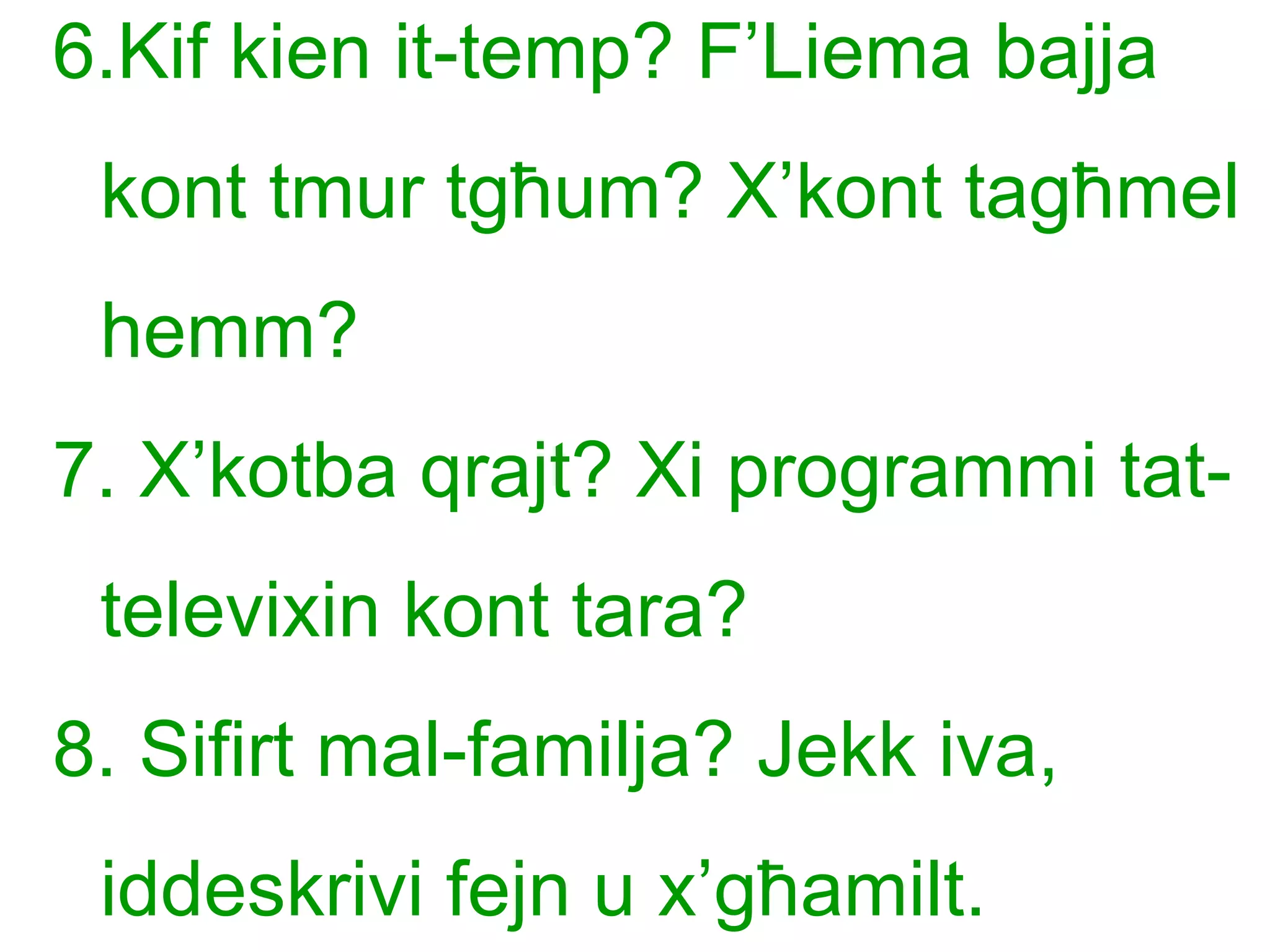 Kif ghaddejt il-vaganzi tas-sajf - Points | PPT