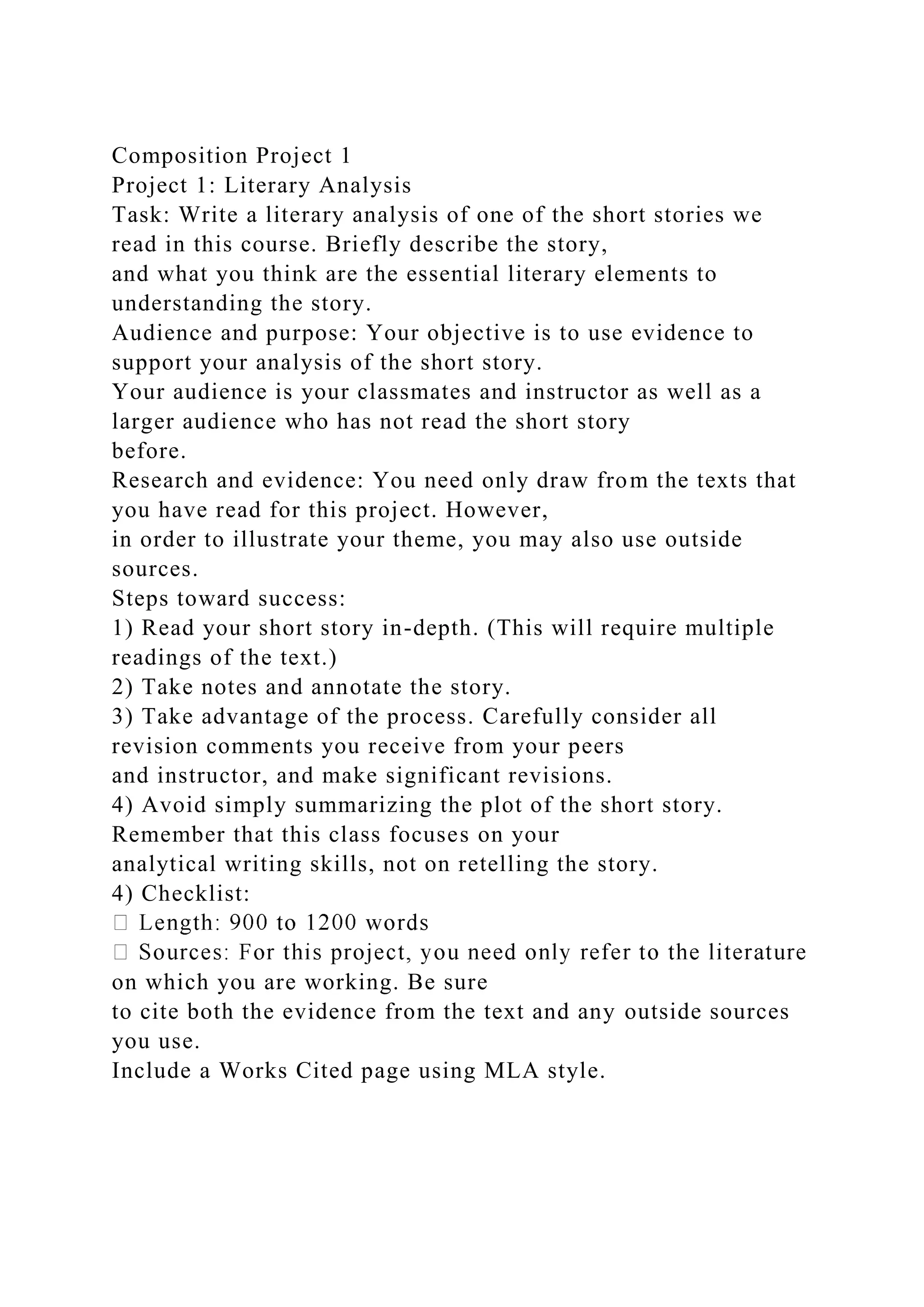 Composition Project 1Project 1 Literary AnalysisTask Write a l.docx
