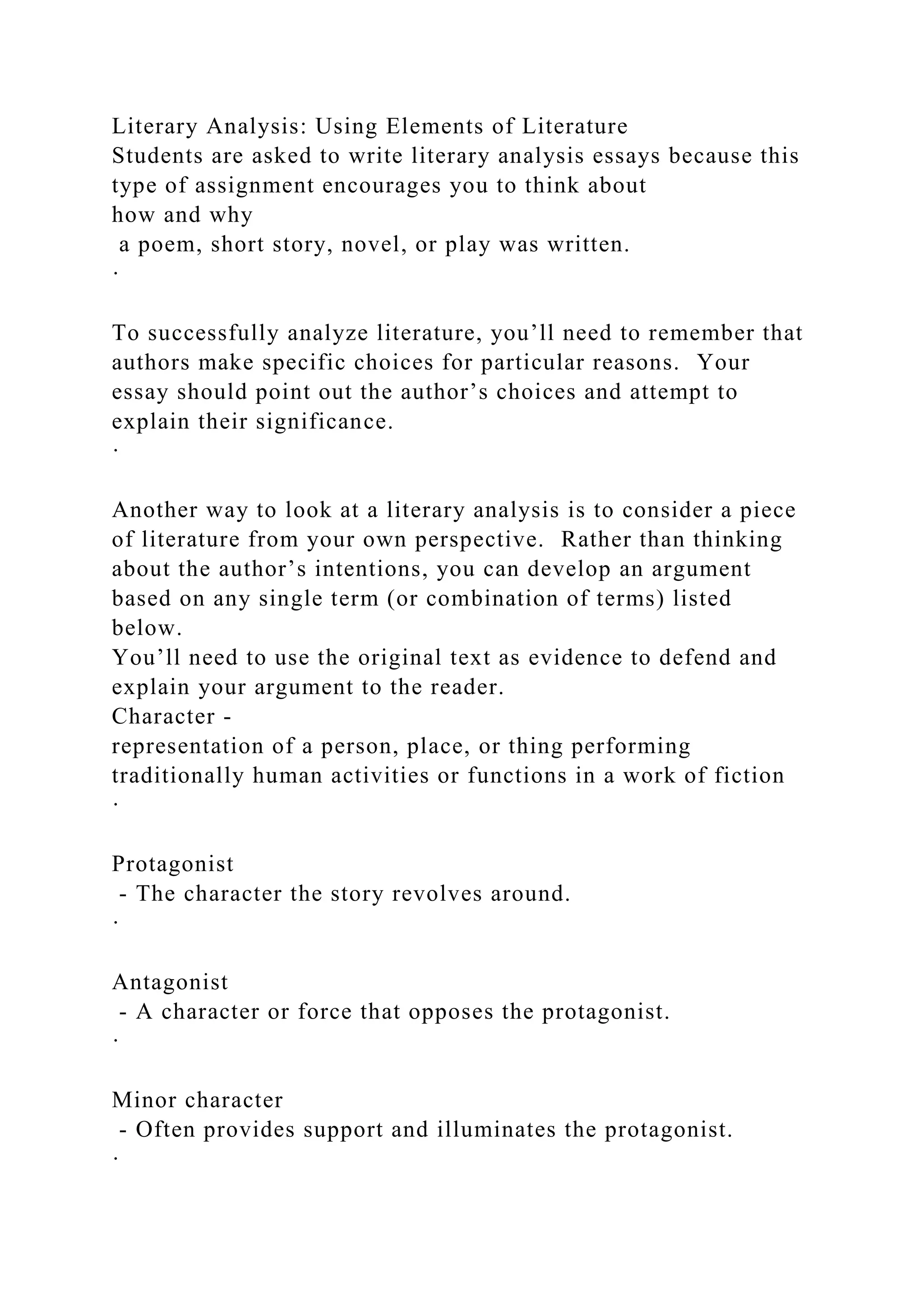 Composition Project 1Project 1 Literary AnalysisTask Write a l.docx ...