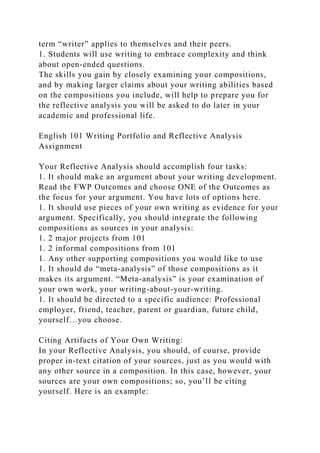 Composition Project 3 Writing PortfolioYour Writing Portfolio.docx