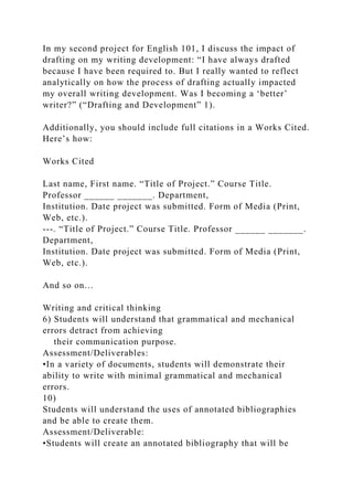 Composition Project 3 Writing PortfolioYour Writing Portfolio.docx