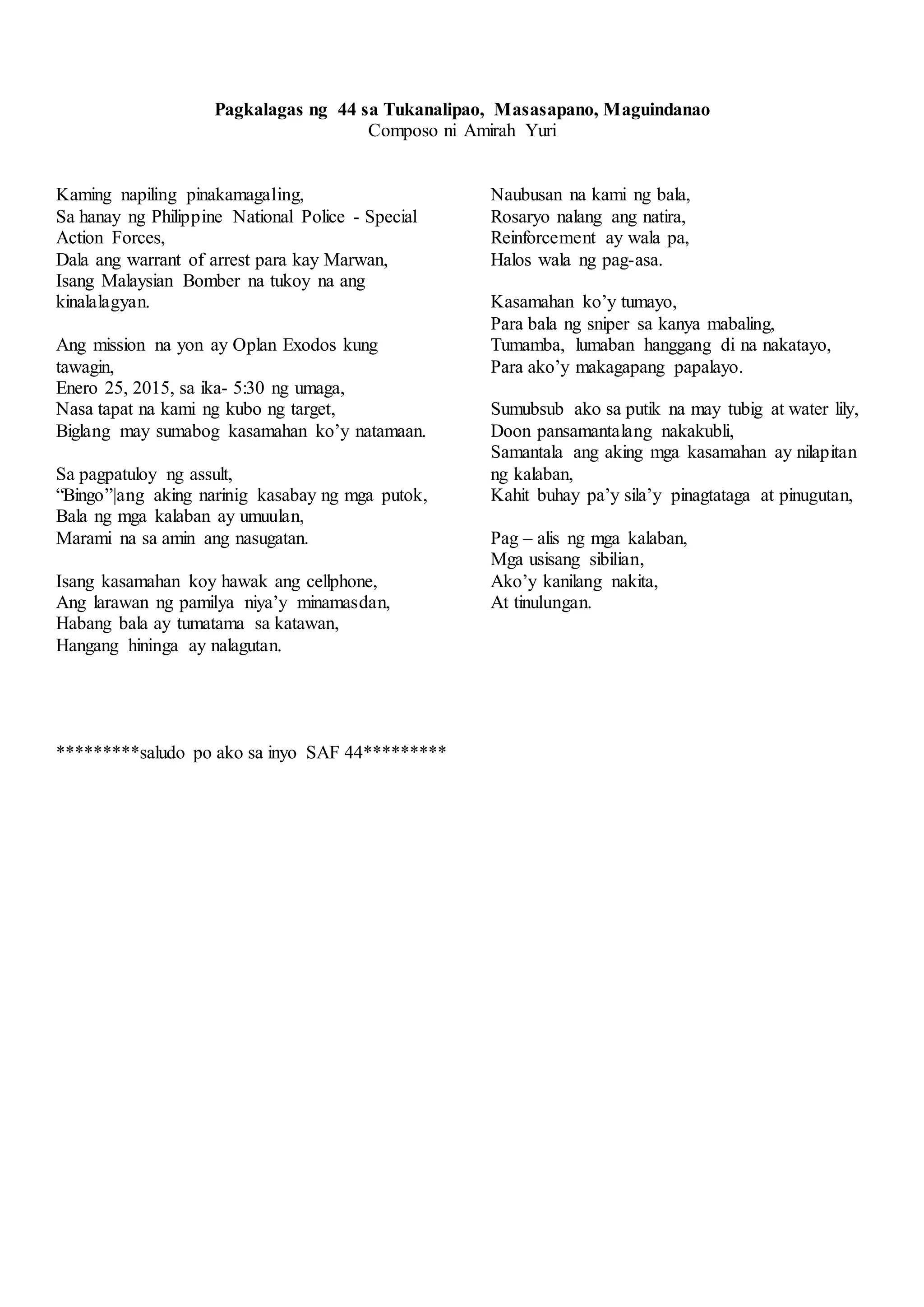 Composo ng saf 44 | DOCX