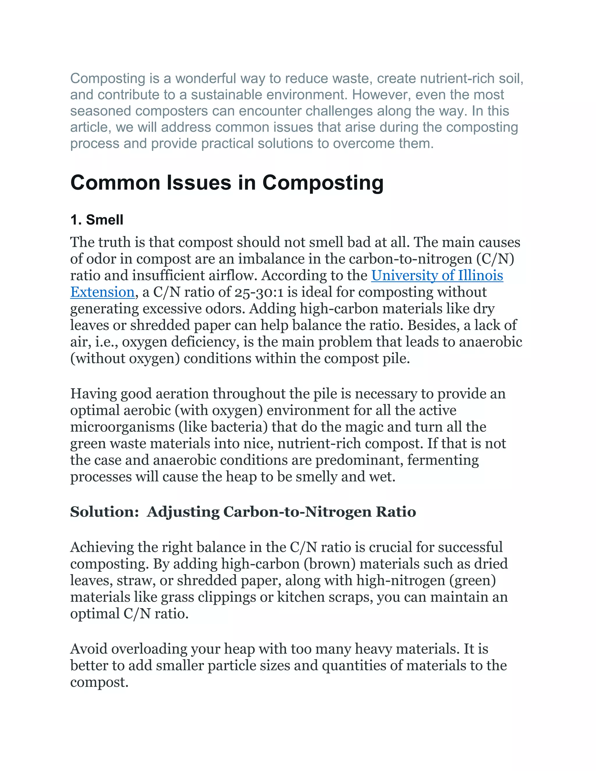 Composting Troubleshooting Common Issues and Solutions | DOCX